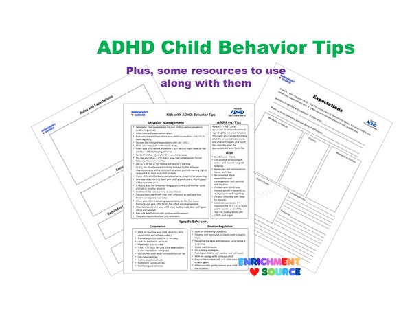 ADHD Kids Techniques and Strategies Cheat Sheets for Parents ...