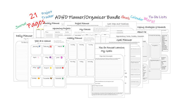 ADHD Complete Bundle, ADHD Informational Packet and ADHD Planner Pack ...