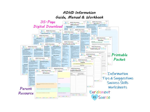 ADHD Complete Bundle, ADHD Informational Packet and ADHD Planner Pack ...