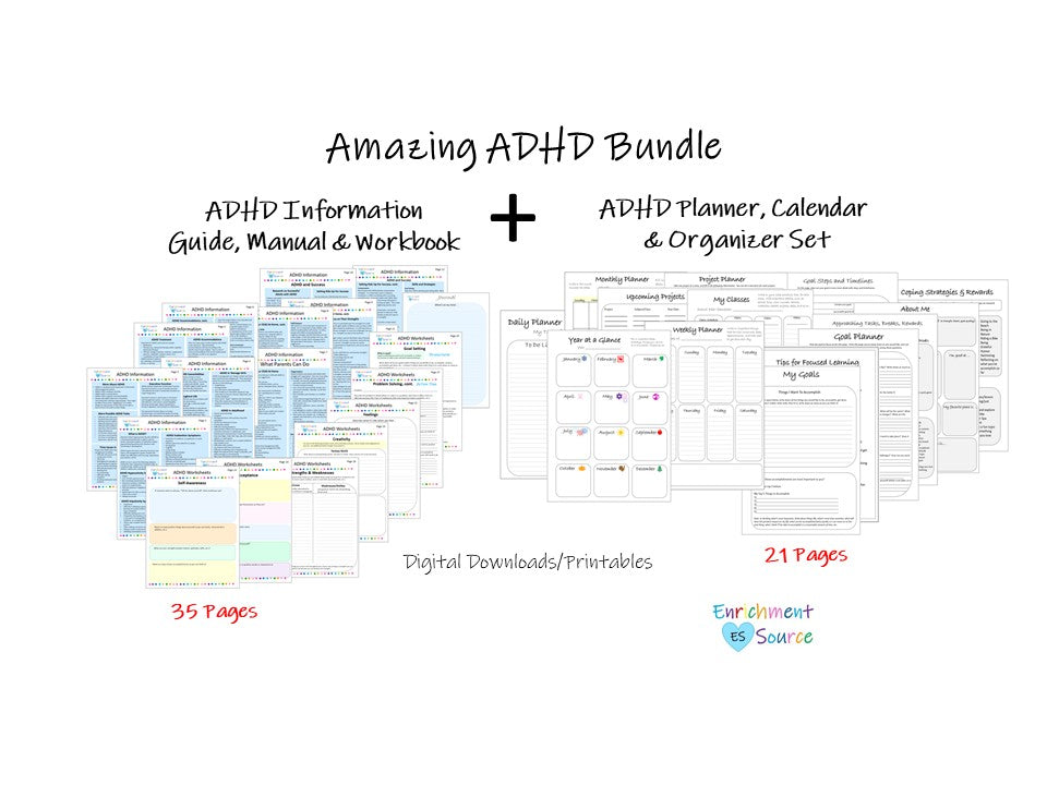 ADHD Complete Bundle, ADHD Informational Packet and ADHD Planner Pack ...
