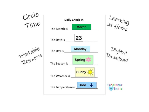At Home Circle Time, Daily Check In Printable - Enrichment Source