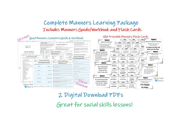 Manners Workbook and Flash Cards Bundle, Complete Set - Enrichment Source