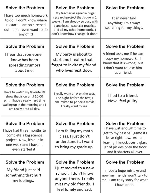 Problem Solving Flash Cards, Digital Download, Printable Cards ...