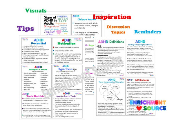 ADHD Visual Reminder Cards for Display and Therapy - Enrichment Source